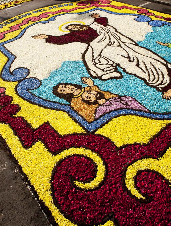 Flower Carpet- 2019-street of Cusco City Full Frame Color Peru ...