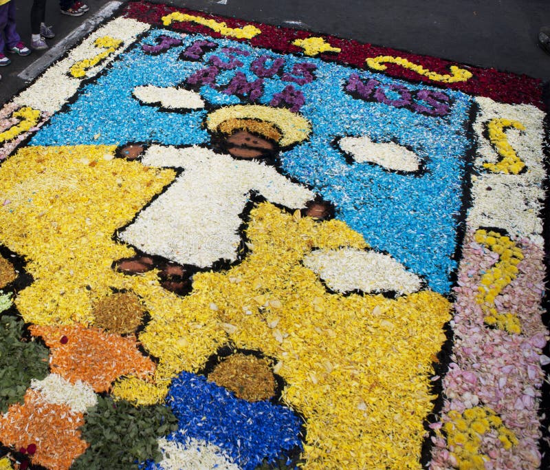 Flower Carpet- 2019-street of Cusco City Full Frame Color Peru ...