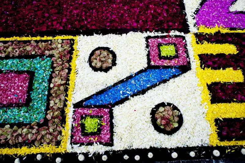 Flower Carpet--street of Cusco City Full Frame Color Peru Editorial ...