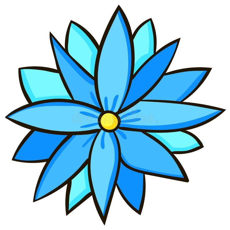Blue Cartoon Flower