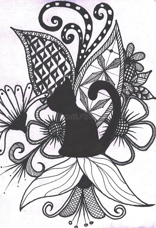 Flower cat stock illustration. Illustration of cats, tree - 78638528