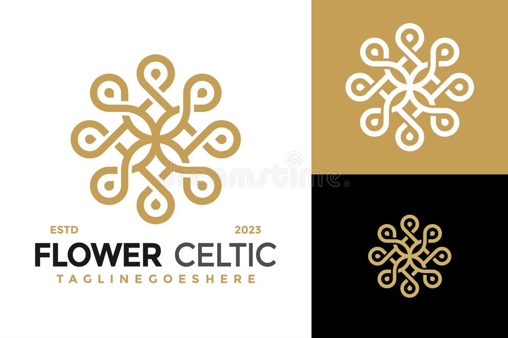 Flower Celtic Logo Design Vector Symbol Icon Illustration Stock Vector ...