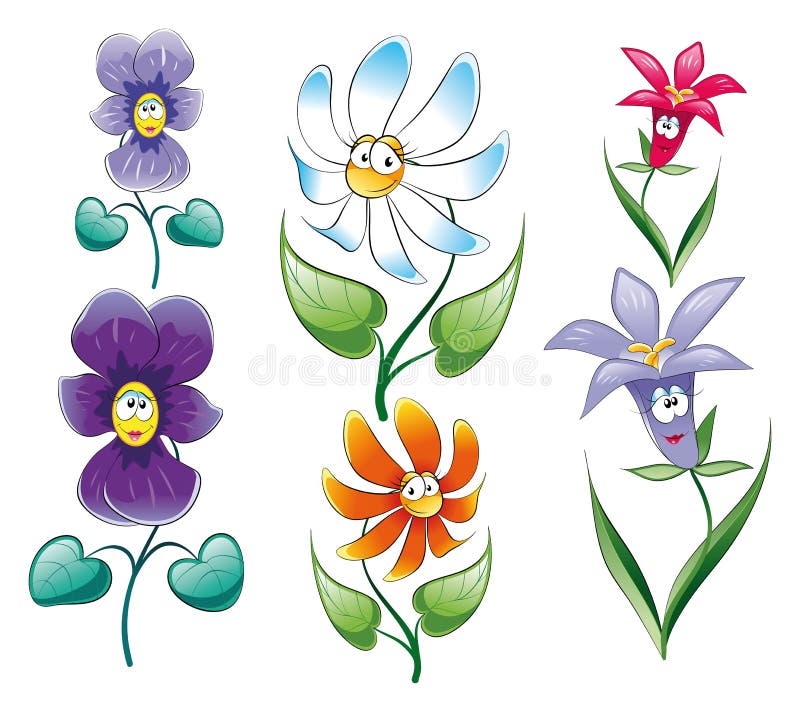 Flower Character stock vector. Illustration of cartoon - 7665400