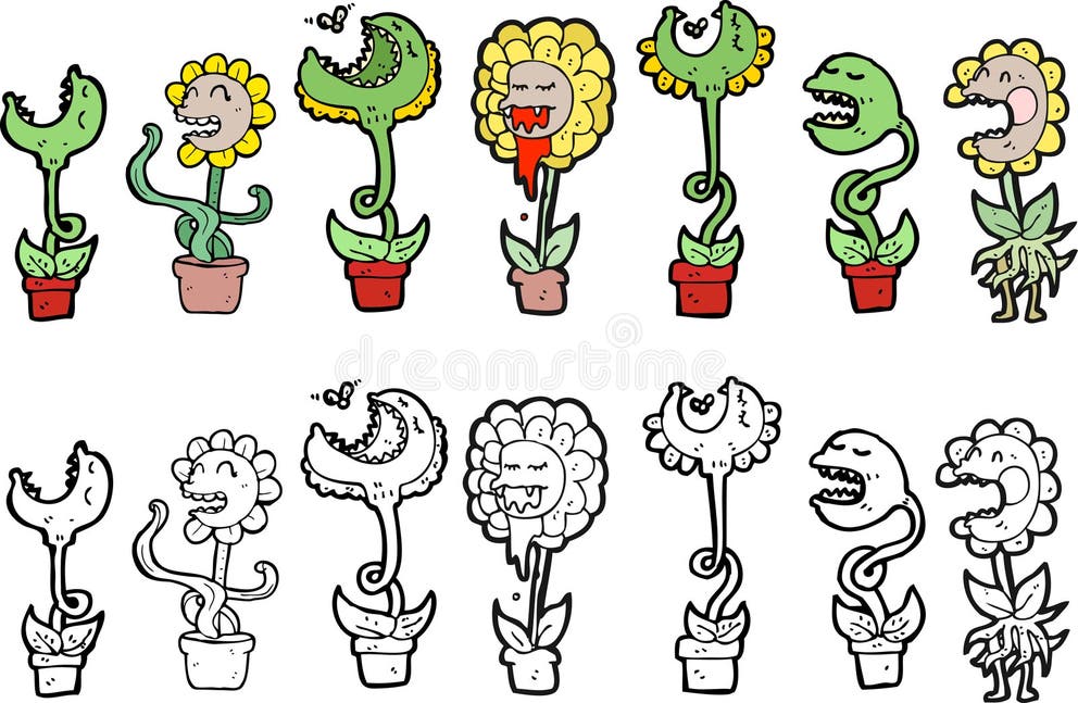 Flower characters stock illustration. Illustration of pots - 21322998