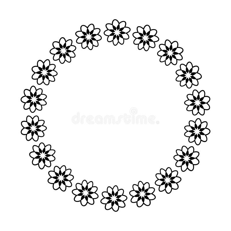Flower Circle Border Design Rounded Floral Frame Ring for Decoration ...