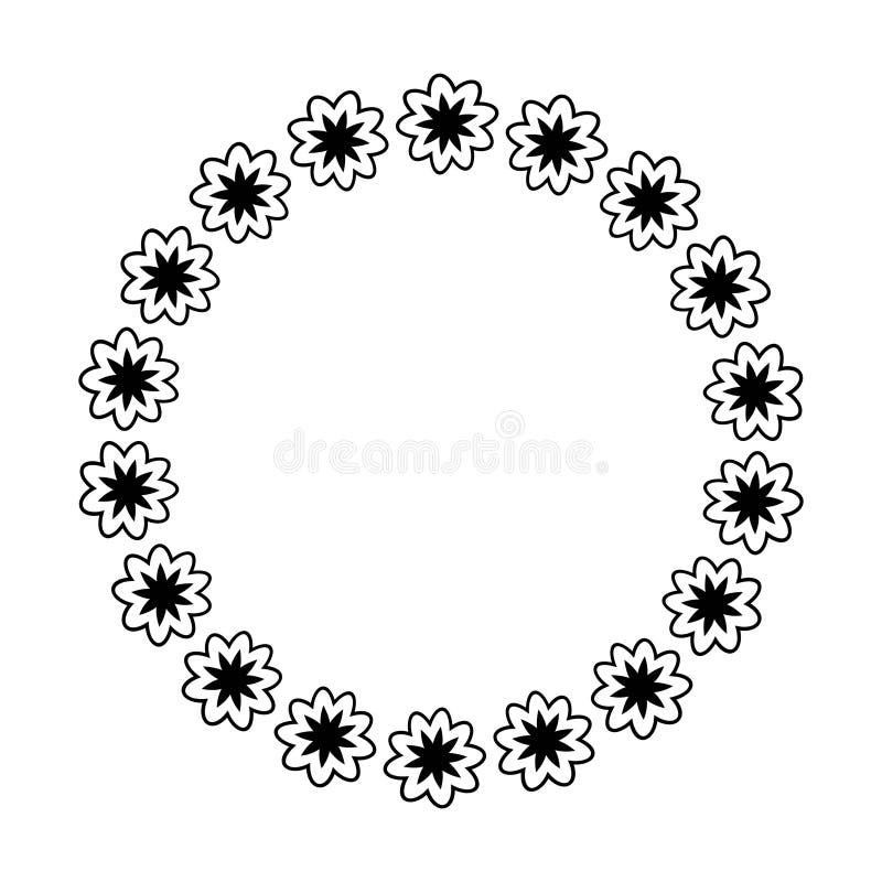 Flower Circle Border Design Rounded Floral Frame Ring for Decoration ...