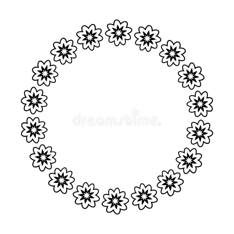 Flower Circle Border Design Rounded Floral Frame Ring for Decoration ...