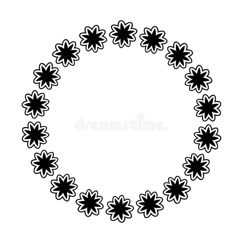 Flower Circle Border Design Rounded Floral Frame Ring for Decoration ...