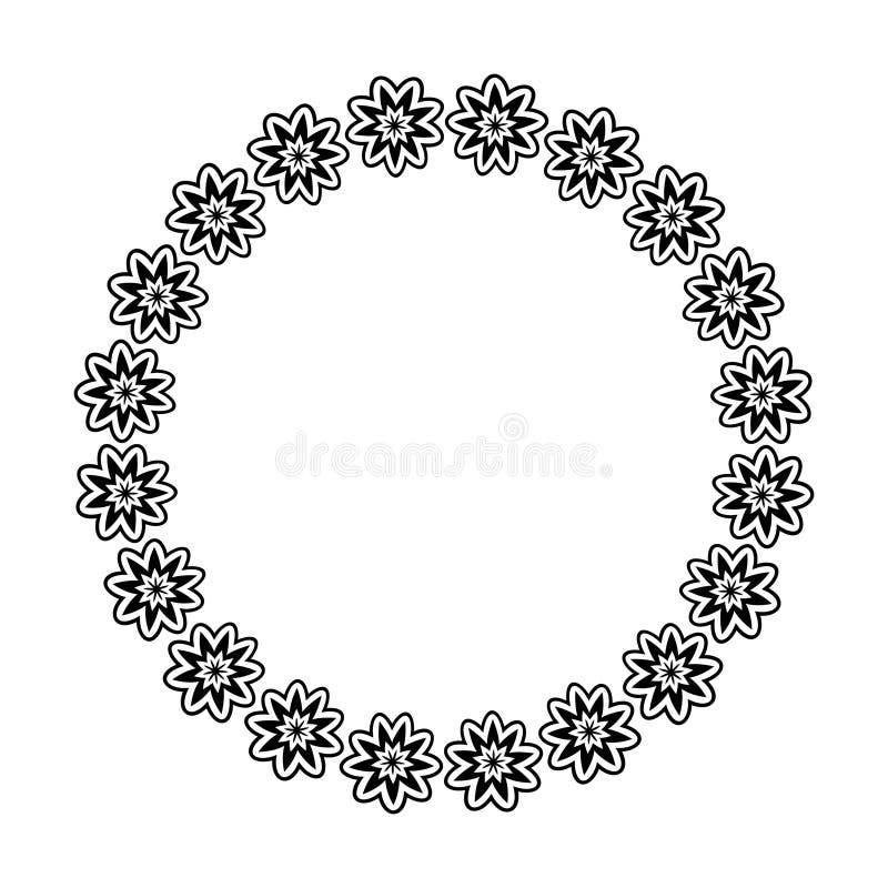 Flower Circle Border Design Rounded Floral Frame Ring for Decoration ...