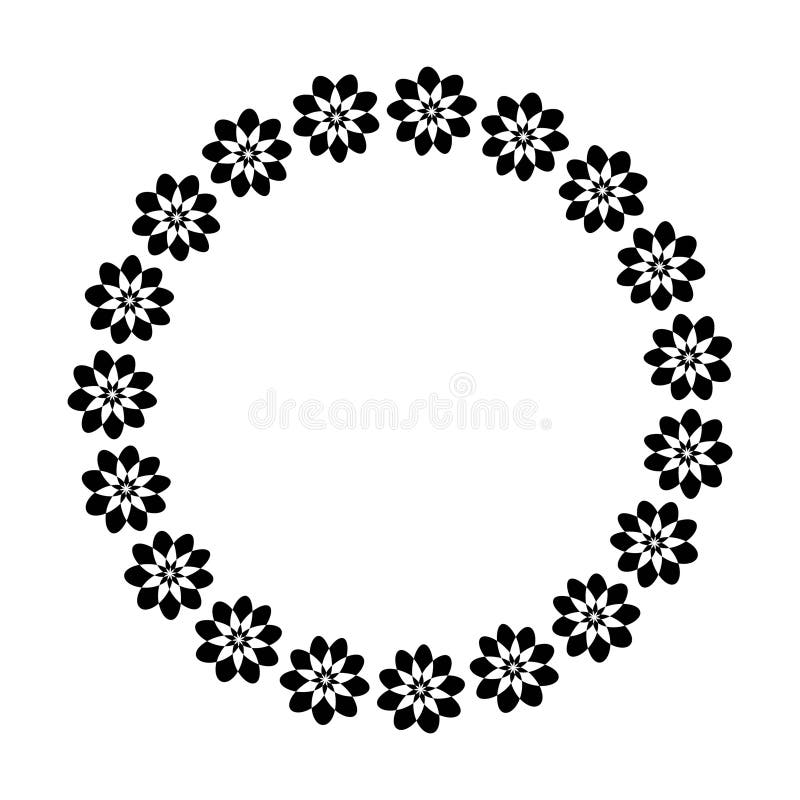 Flower Circle Border Design Rounded Floral Frame Ring for Decoration ...