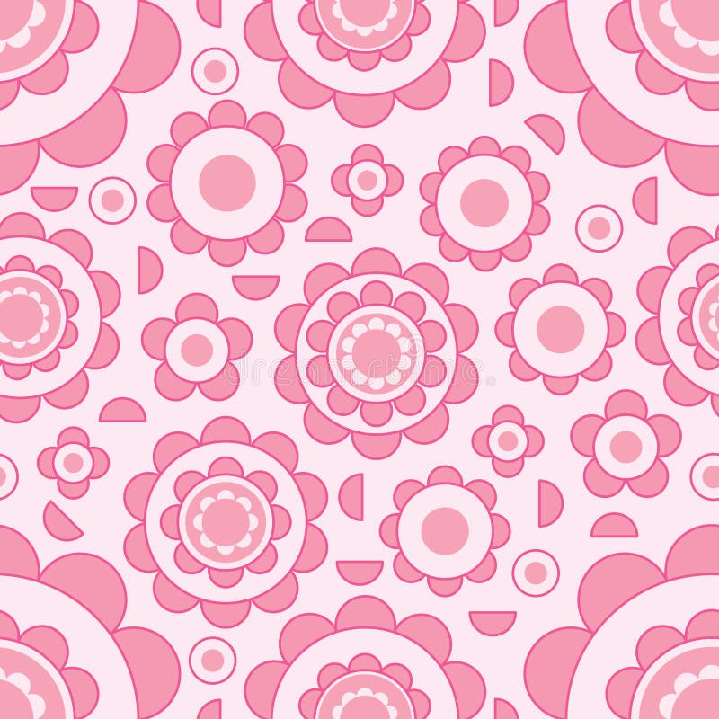 Circle Flower Group Seamless Pattern Stock Vector - Illustration of ...