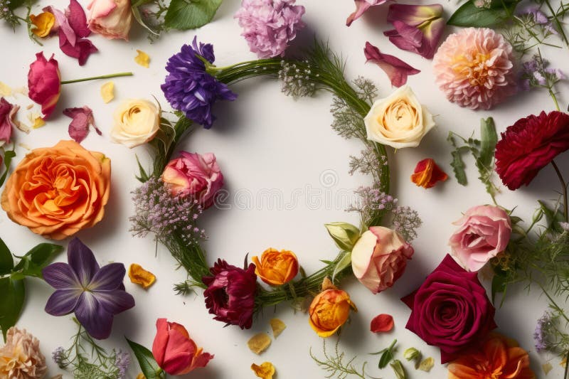 Flower Circle Mockup Copy Space Generative Ai Stock Illustration ...