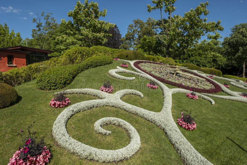 Flower Clock in Geneva, Switzerland Stock Photo - Image of spring ...
