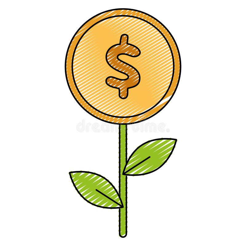Flower with a Coin Shape Finance Icon Vector Stock Vector ...