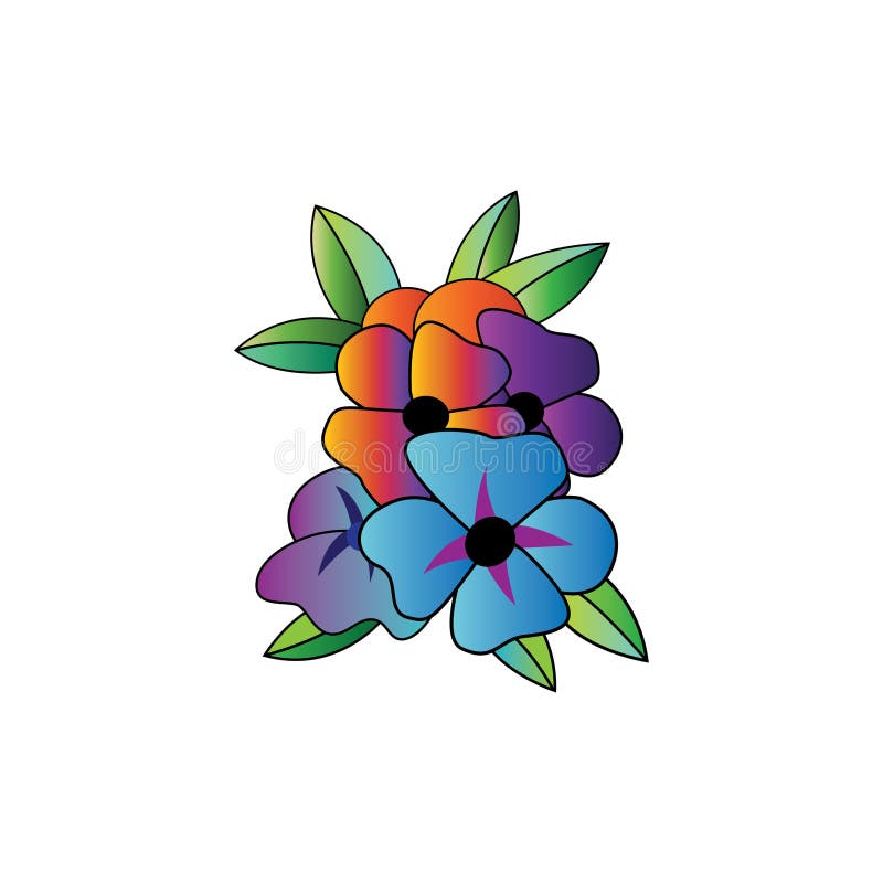 Flower Color Icon Logo Design Poster Illustration Vector Stock Vector ...