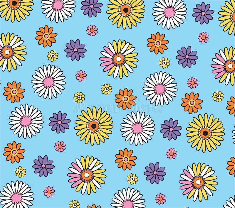 Flower Colourful All Over Pattern Print Vector Art Stock Vector ...