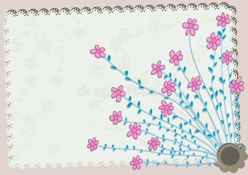 Flower Corner Pattern Card_eps Stock Vector - Illustration of design ...