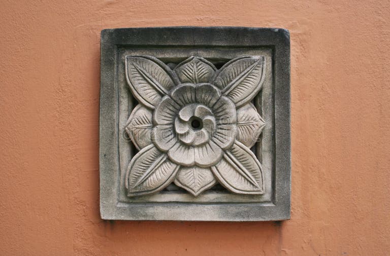 Flower crest plaster stock photo. Image of detail, antique - 24259816