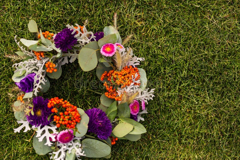 Flower Crown Laying on the Ground Stock Photo - Image of garden ...