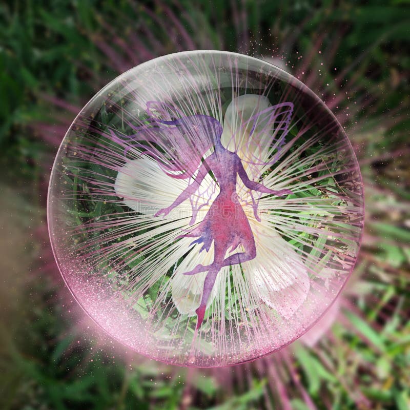Flower Crystal Fairy in Sphere Stock Illustration - Illustration of ...