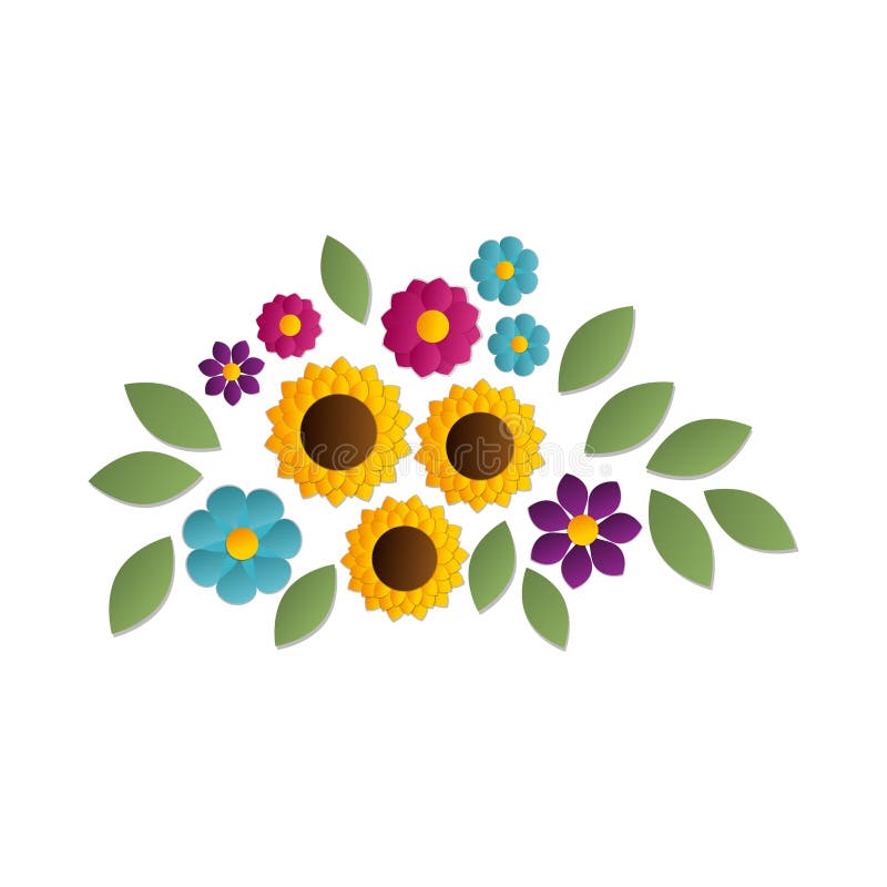 Flower ,cut out style stock vector. Illustration of green - 195888660