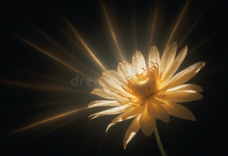A Flower is Dancing in the Dark Stock Illustration - Illustration of ...
