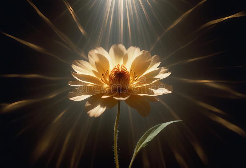 A Flower is Dancing in the Dark Stock Illustration - Illustration of ...