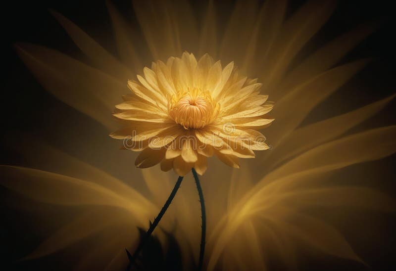 A Flower is Dancing in the Dark Stock Illustration - Illustration of ...