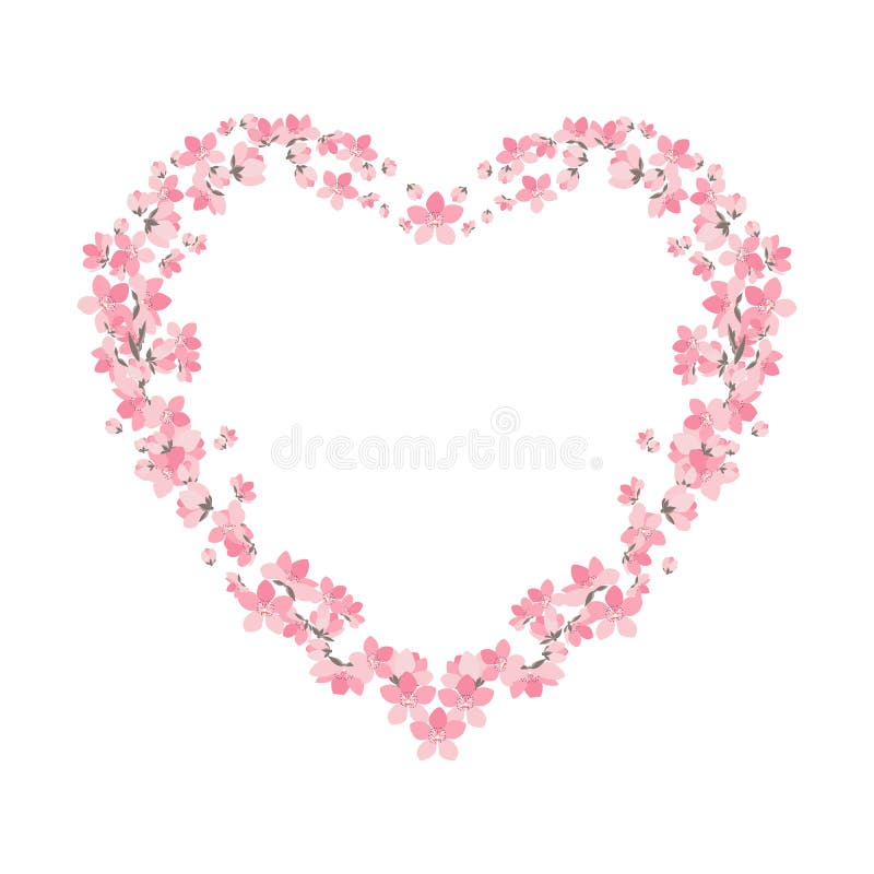 Flower Decoration of Sakura Stock Vector - Illustration of heart, leaf ...