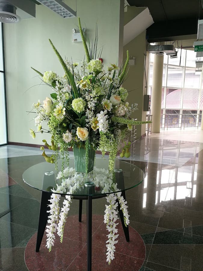 Flower Decoration in University Building Stock Image - Image of bouquet ...