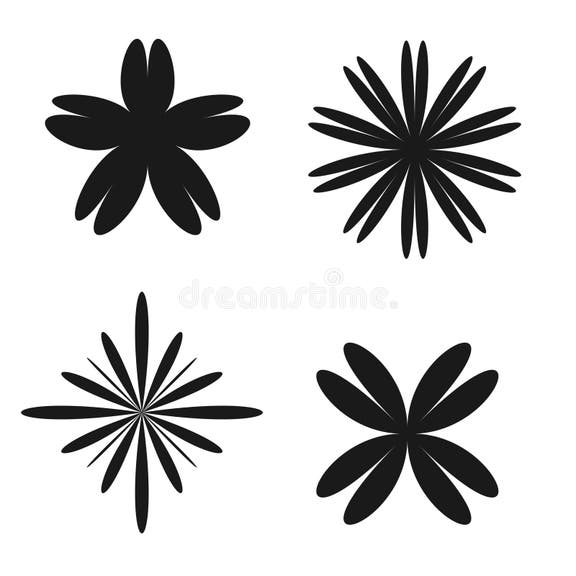 Flower Decorative Design Set. Isolated on White Background Stock Vector ...
