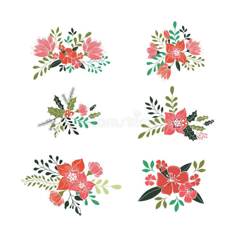 Flower Decorative Elements. Stock Vector - Illustration of frame, deco ...