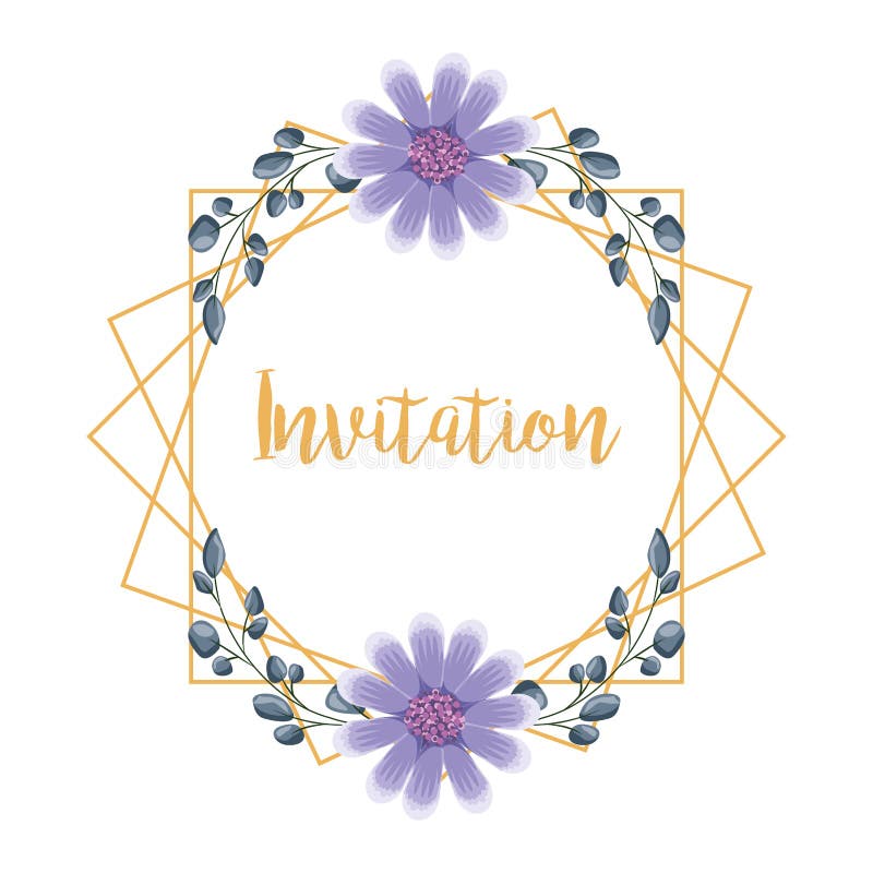 Flower Decorative Frame Invitation Stock Vector - Illustration of ...