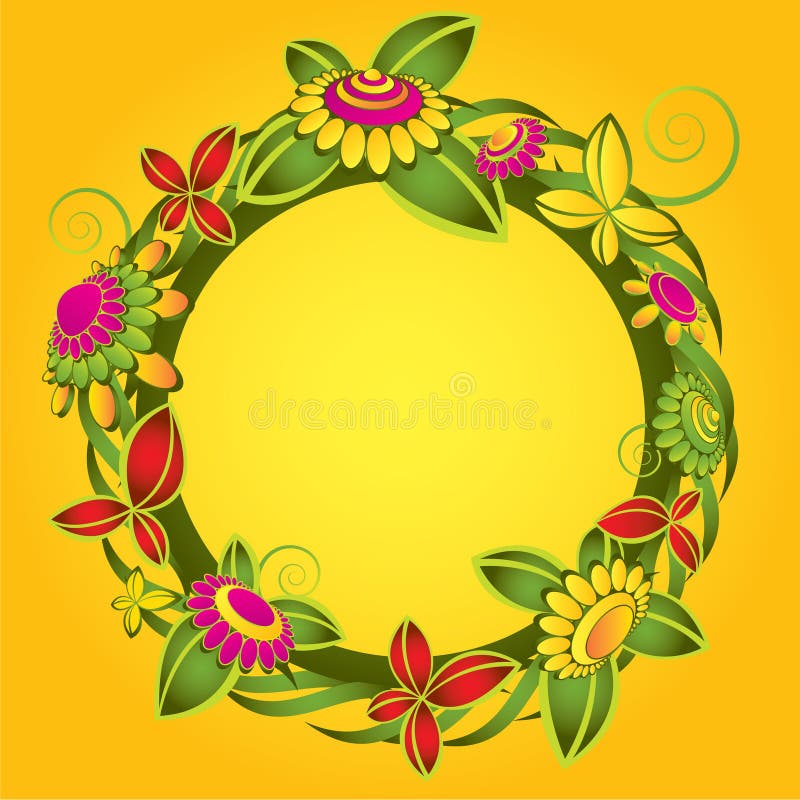 Flower Decorative Design Frame Vector Stock Illustration - Illustration ...