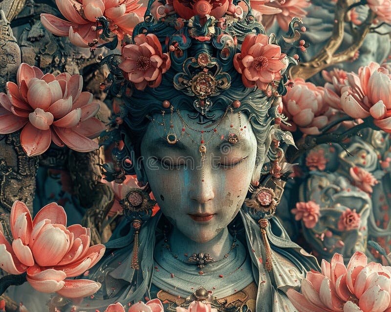 Flower Deity Overseeing the Bloom of Spring Stock Image - Image of ...