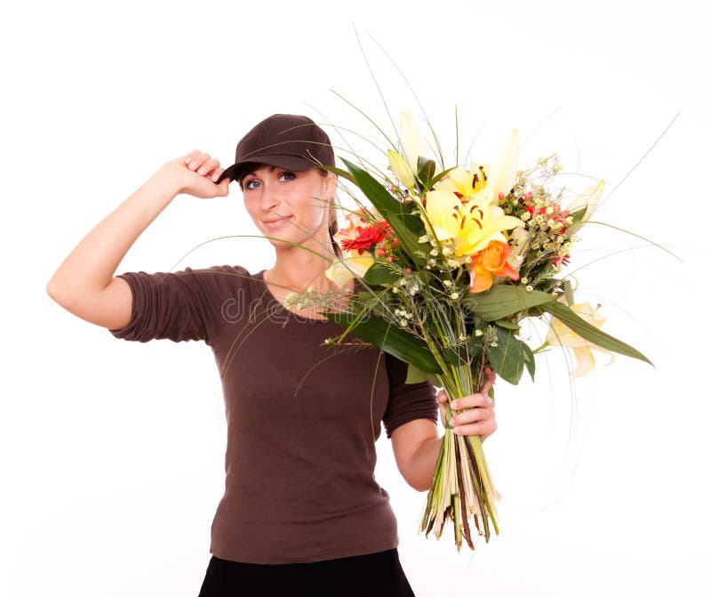 Flower delivery stock photo. Image of florist, delivering - 14091508