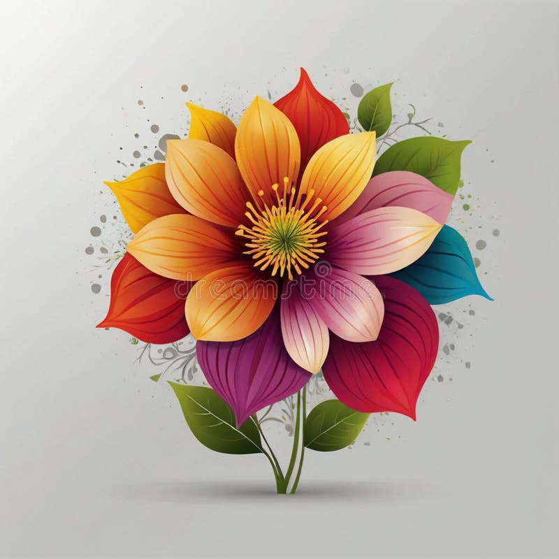 Flower Design New Style Picture Stock Illustration - Illustration of ...