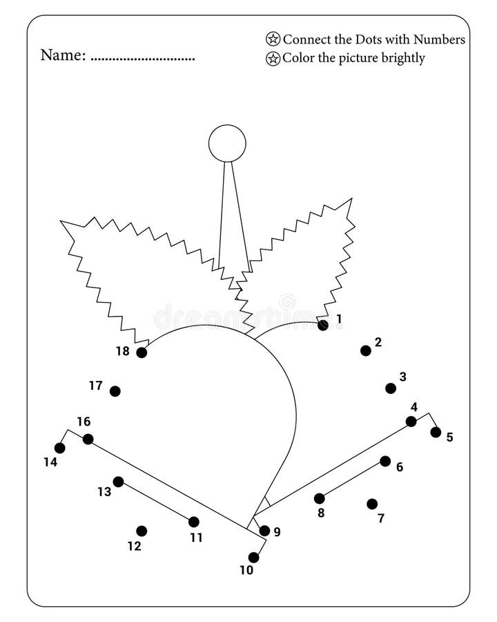 Flower Design Connect the Dots Printable Worksheet for Kids Vector ...