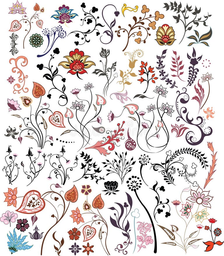 Orange Scroll Swirl Elements Stock Illustrations – 780 Orange Scroll ...