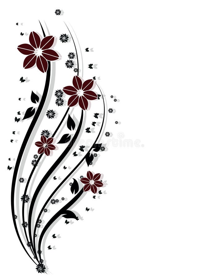 Flower Design Elements Vector Stock Vector - Illustration of decoration ...