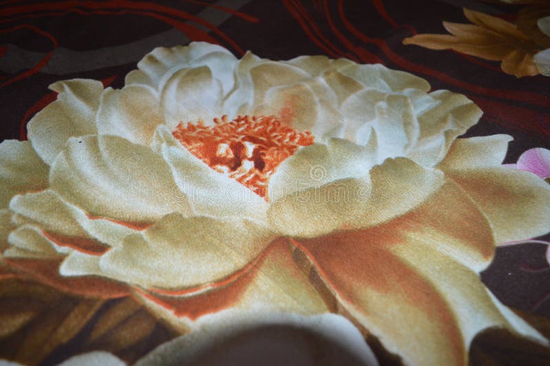 Flower design on fabric stock image. Image of design - 46056243