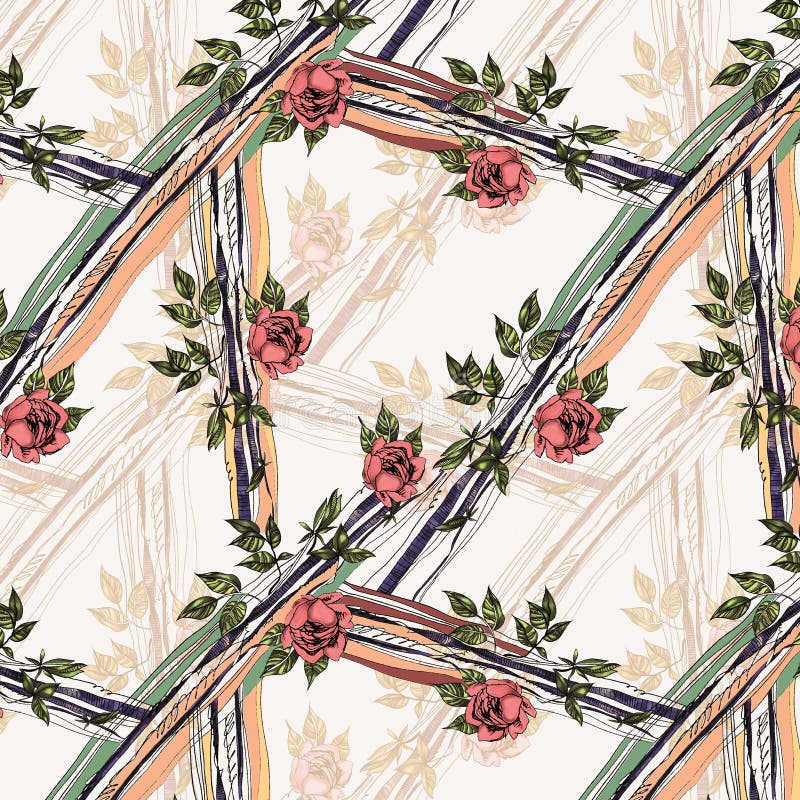 Flower design pattern stock illustration. Illustration of cream - 261350559