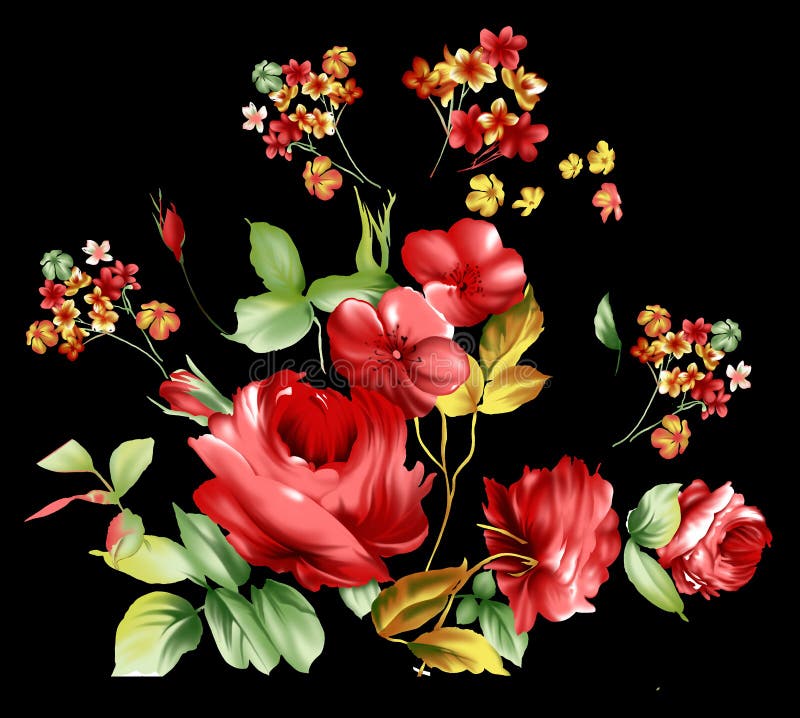 Flower Design with Solid Background Floral Stock Illustration ...