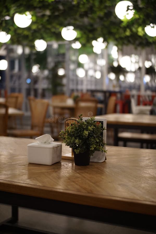 A Flower on the Dining Table. Stock Photo - Image of floor, lobby ...
