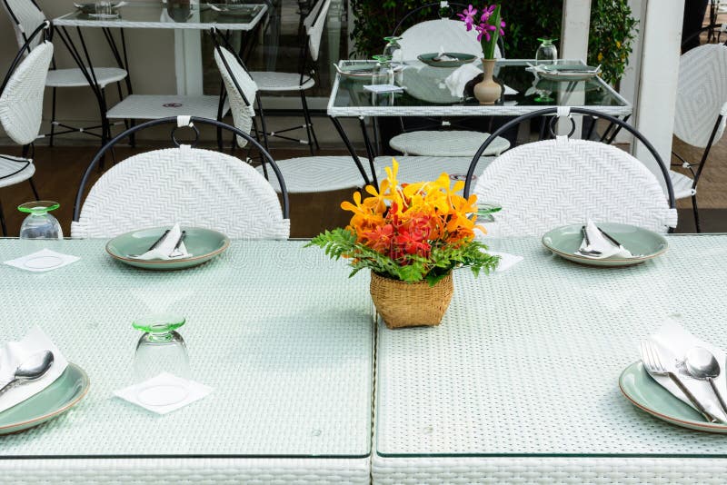 Flower on dining table stock photo. Image of elegance - 41975092