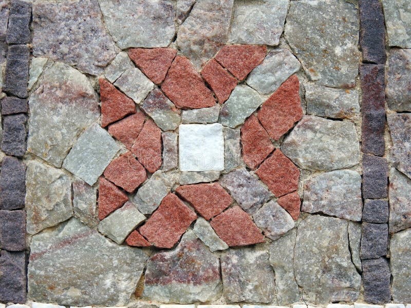 Flower Done Using Different Shape and Colors Stones, Lithuania Stock ...