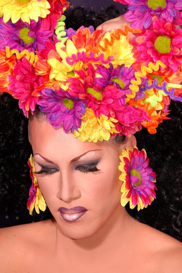 Drag Queen Wearing Lace Outfit Stock Image - Image of glamour ...