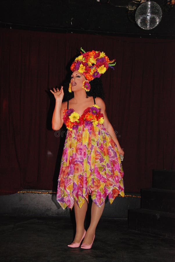Drag Queen Wearing Lace Outfit Stock Image - Image of glamour ...