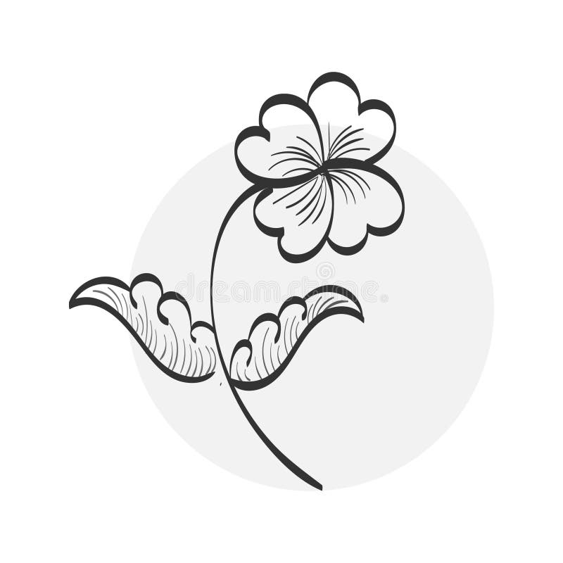 Flower Drawing with Line-art for Print Stock Illustration ...