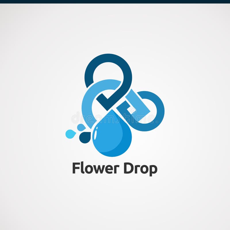 Flower Drop with Splash Logo Vector, Icon, Element, and Template for ...